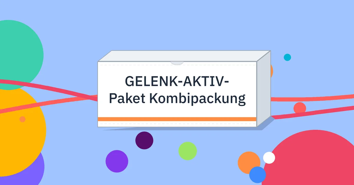 Symbolbild: Packung mit der Aufschrift GELENK-AKTIV-Paket Kombipackung (PZN 19889387) – Verfügbarkeit und Bezug in Apotheken in Frankfurt am Main