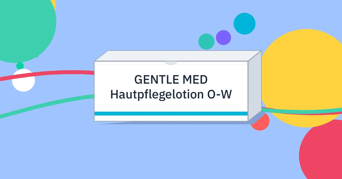 Symbolbild: Packung mit der Aufschrift GENTLE MED Hautpflegelotion O-W (PZN 11170231) – Verfügbarkeit und Bezug in Apotheken in Frankfurt am Main