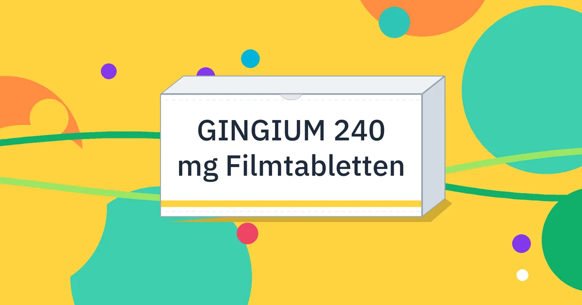 Symbolbild: Packung mit der Aufschrift GINGIUM 240 mg Filmtabletten (PZN 14171113) – Verfügbarkeit und Bezug in Apotheken in Frankfurt am Main