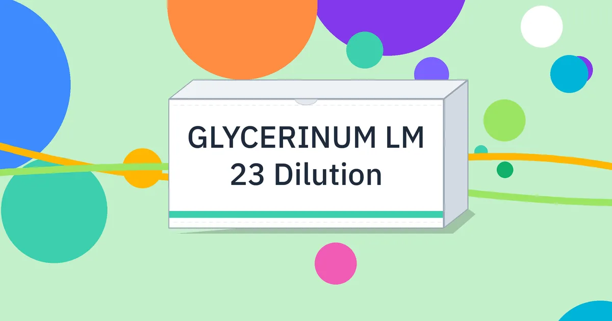 Symbolbild: Packung mit der Aufschrift GLYCERINUM LM 23 Dilution (PZN 12880489) – Verfügbarkeit und Bezug in Apotheken in Frankfurt am Main