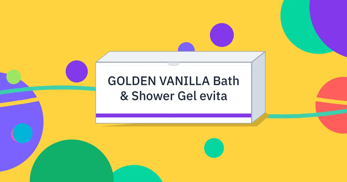 Symbolbild: Packung mit der Aufschrift GOLDEN VANILLA Bath & Shower Gel evita (PZN 15422362) – Verfügbarkeit und Bezug in Apotheken in Frankfurt am Main