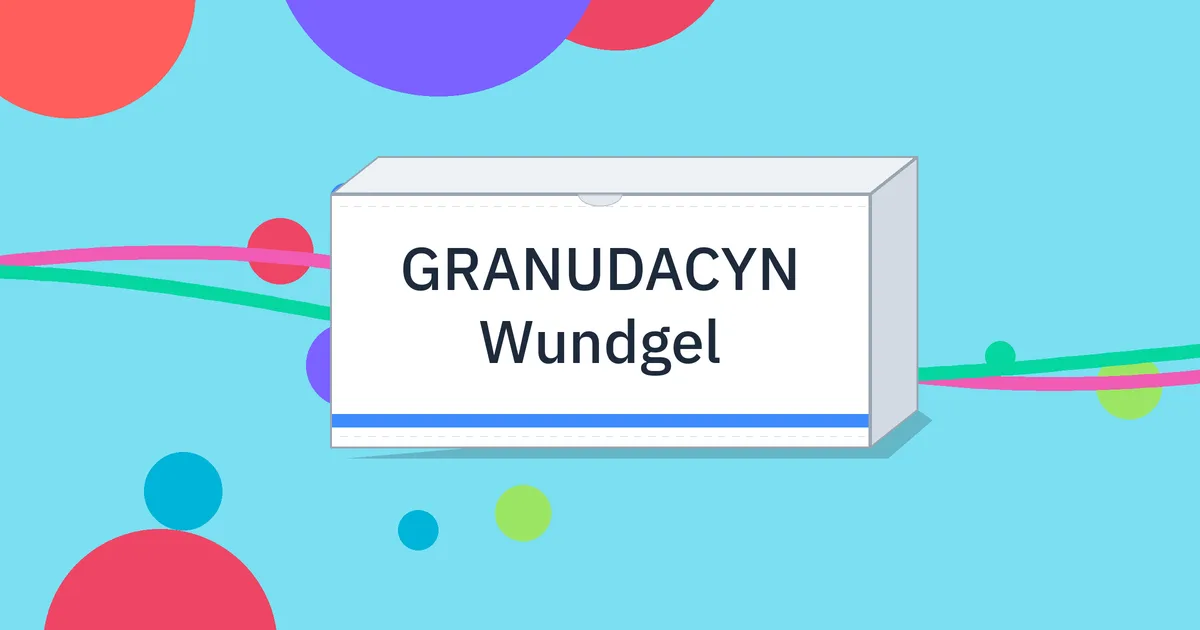 Symbolbild: Packung mit der Aufschrift GRANUDACYN Wundgel (PZN 20543731) – Verfügbarkeit und Bezug in Apotheken in Frankfurt am Main