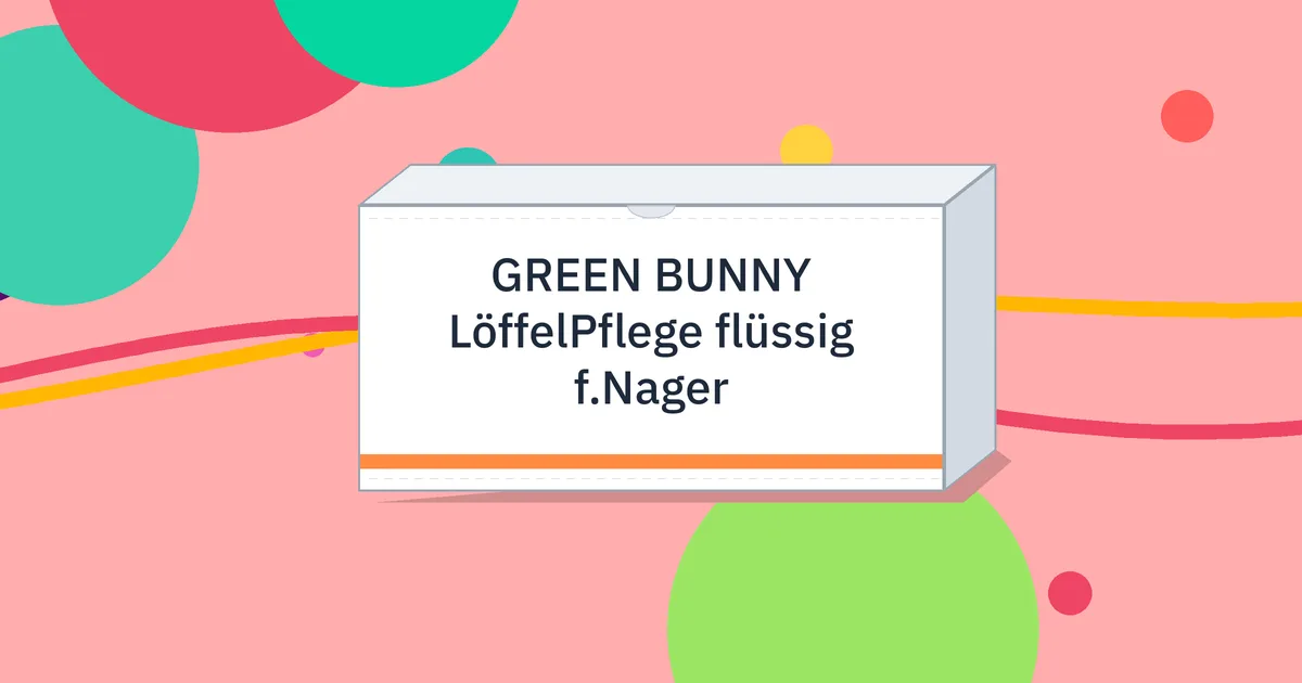 Symbolbild: Packung mit der Aufschrift GREEN BUNNY LöffelPflege flüssig f.Nager (PZN 19639153) – Verfügbarkeit und Bezug in Apotheken in Frankfurt am Main