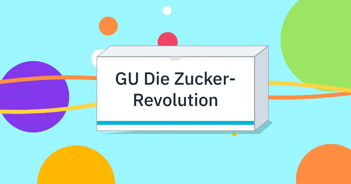 Symbolbild: Packung mit der Aufschrift GU Die Zucker-Revolution (PZN 20844220) – Verfügbarkeit und Bezug in Apotheken in Frankfurt am Main