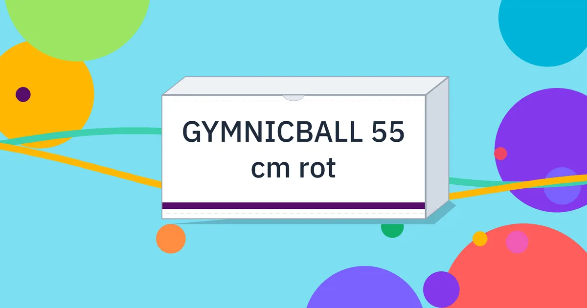 Symbolbild: Packung mit der Aufschrift GYMNICBALL 55 cm rot (PZN 08603815) – Verfügbarkeit und Bezug in Apotheken in Frankfurt am Main