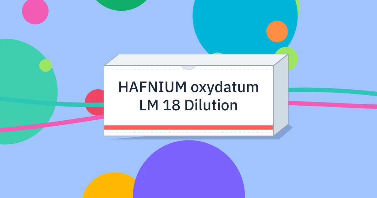 Symbolbild: Packung mit der Aufschrift HAFNIUM oxydatum LM 18 Dilution (PZN 13549845) – Verfügbarkeit und Bezug in Apotheken in Frankfurt am Main