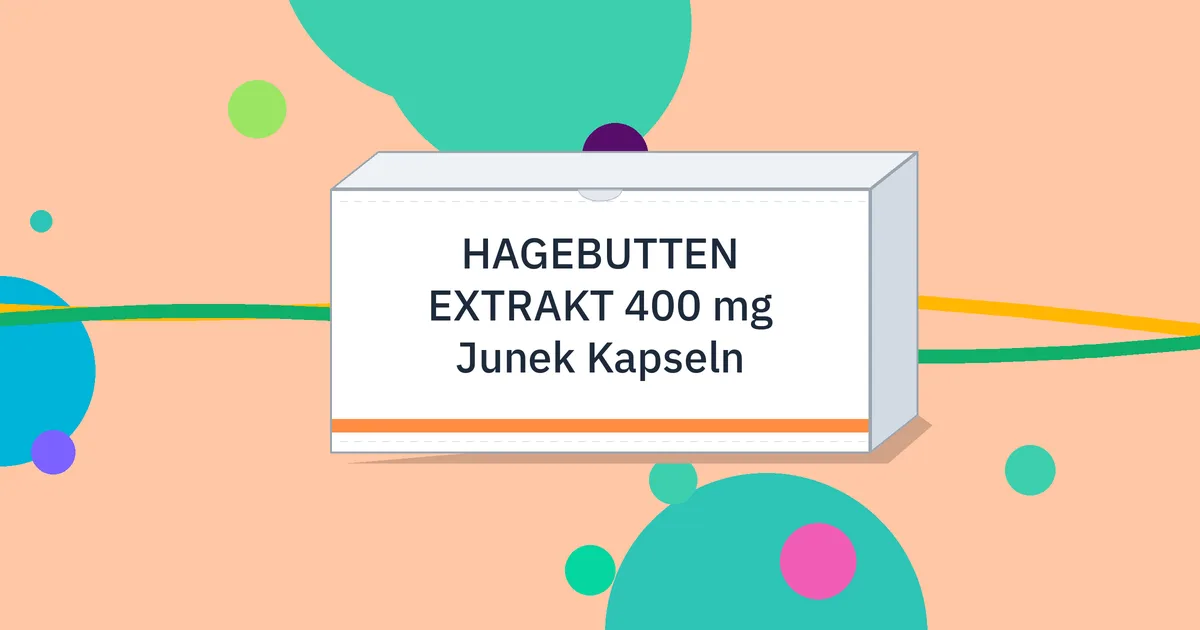 Symbolbild: Packung mit der Aufschrift HAGEBUTTEN EXTRAKT 400 mg Junek Kapseln (PZN 01061587) – Verfügbarkeit und Bezug in Apotheken in Frankfurt am Main