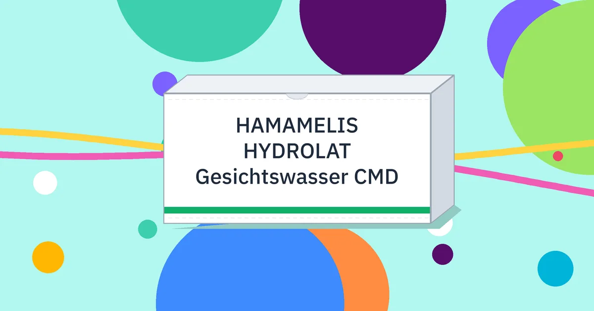 Symbolbild: Packung mit der Aufschrift HAMAMELIS HYDROLAT Gesichtswasser CMD (PZN 13746876) – Verfügbarkeit und Bezug in Apotheken in Frankfurt am Main