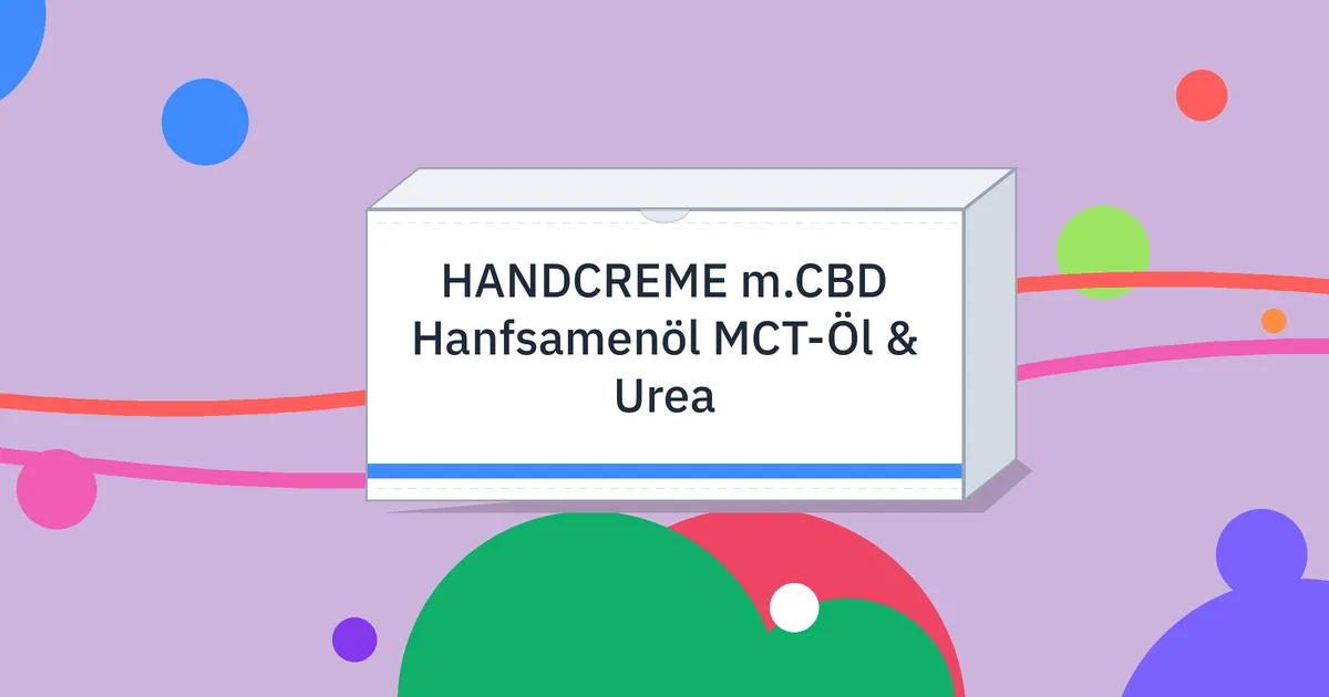 Symbolbild: Packung mit der Aufschrift HANDCREME m.CBD Hanfsamenöl MCT-Öl & Urea (PZN 17535337) – Verfügbarkeit und Bezug in Apotheken in Frankfurt am Main