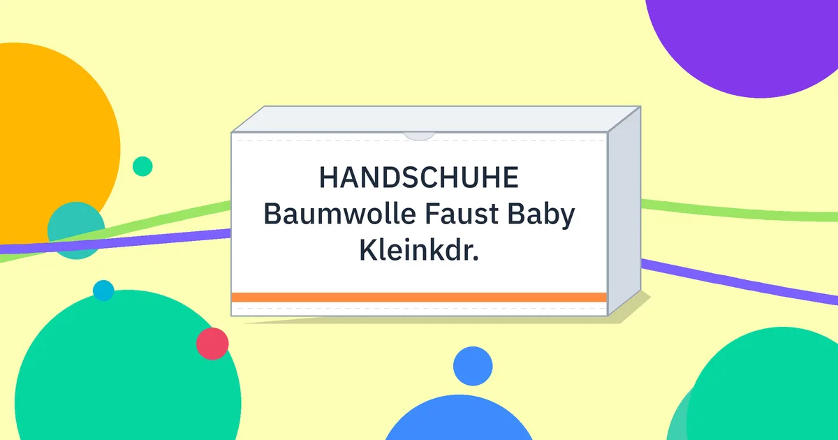 Symbolbild: Packung mit der Aufschrift HANDSCHUHE Baumwolle Faust Baby Kleinkdr. (PZN 04079323) – Verfügbarkeit und Bezug in Apotheken in Frankfurt am Main
