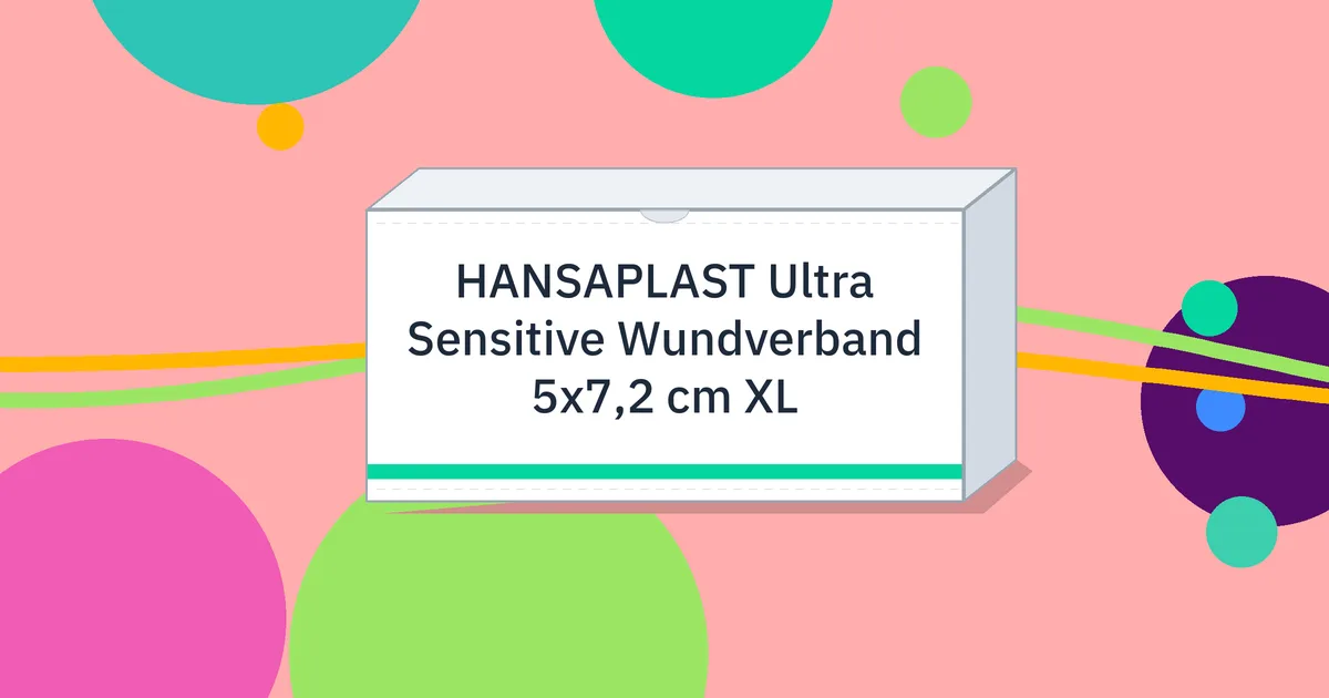 Symbolbild: Packung mit der Aufschrift HANSAPLAST Ultra Sensitive Wundverband 5x7,2 cm XL (PZN 17268451) – Verfügbarkeit und Bezug in Apotheken in Frankfurt am Main