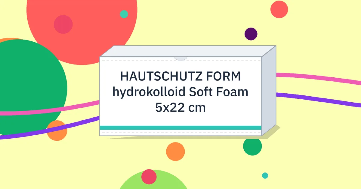 Symbolbild: Packung mit der Aufschrift HAUTSCHUTZ FORM hydrokolloid Soft Foam 5x22 cm (PZN 11666446) – Verfügbarkeit und Bezug in Apotheken in Frankfurt am Main