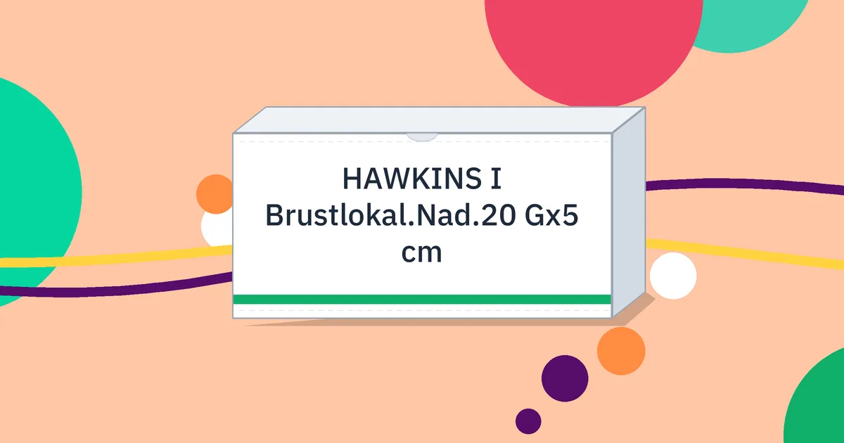 Symbolbild: Packung mit der Aufschrift HAWKINS I Brustlokal.Nad.20 Gx5 cm (PZN 06772063) – Verfügbarkeit und Bezug in Apotheken in Frankfurt am Main
