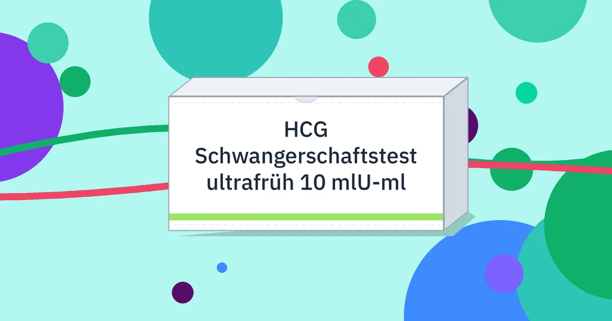 Symbolbild: Packung mit der Aufschrift HCG Schwangerschaftstest ultrafrüh 10 mlU-ml (PZN 18849084) – Verfügbarkeit und Bezug in Apotheken in Frankfurt am Main