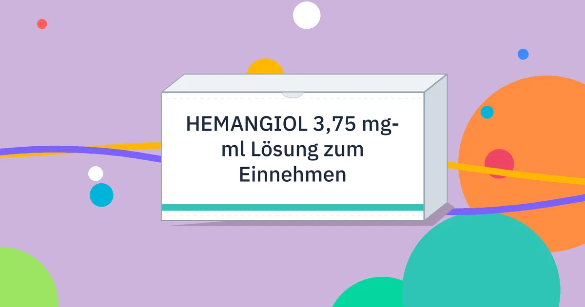 Symbolbild: Packung mit der Aufschrift HEMANGIOL 3,75 mg-ml Lösung zum Einnehmen (PZN 18083535) – Verfügbarkeit und Bezug in Apotheken in Frankfurt am Main