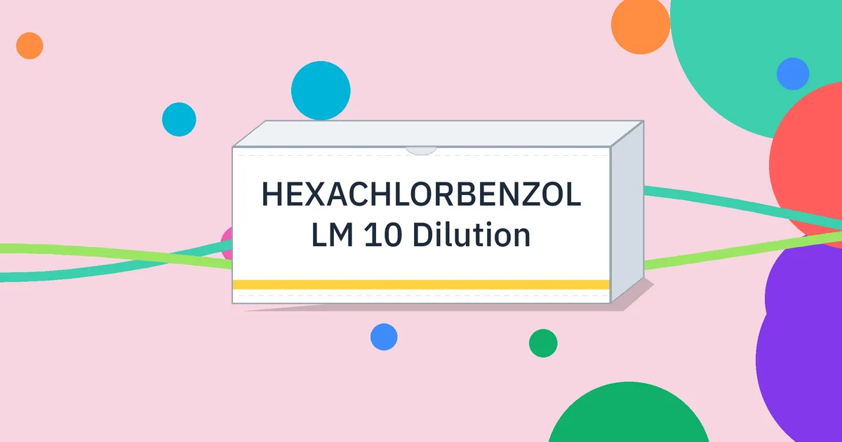 Symbolbild: Packung mit der Aufschrift HEXACHLORBENZOL LM 10 Dilution (PZN 12888781) – Verfügbarkeit und Bezug in Apotheken in Frankfurt am Main