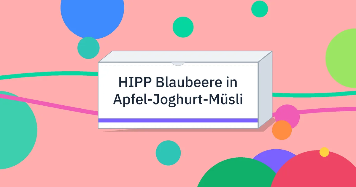 Symbolbild: Packung mit der Aufschrift HIPP Blaubeere in Apfel-Joghurt-Müsli (PZN 12658733) – Verfügbarkeit und Bezug in Apotheken in Frankfurt am Main