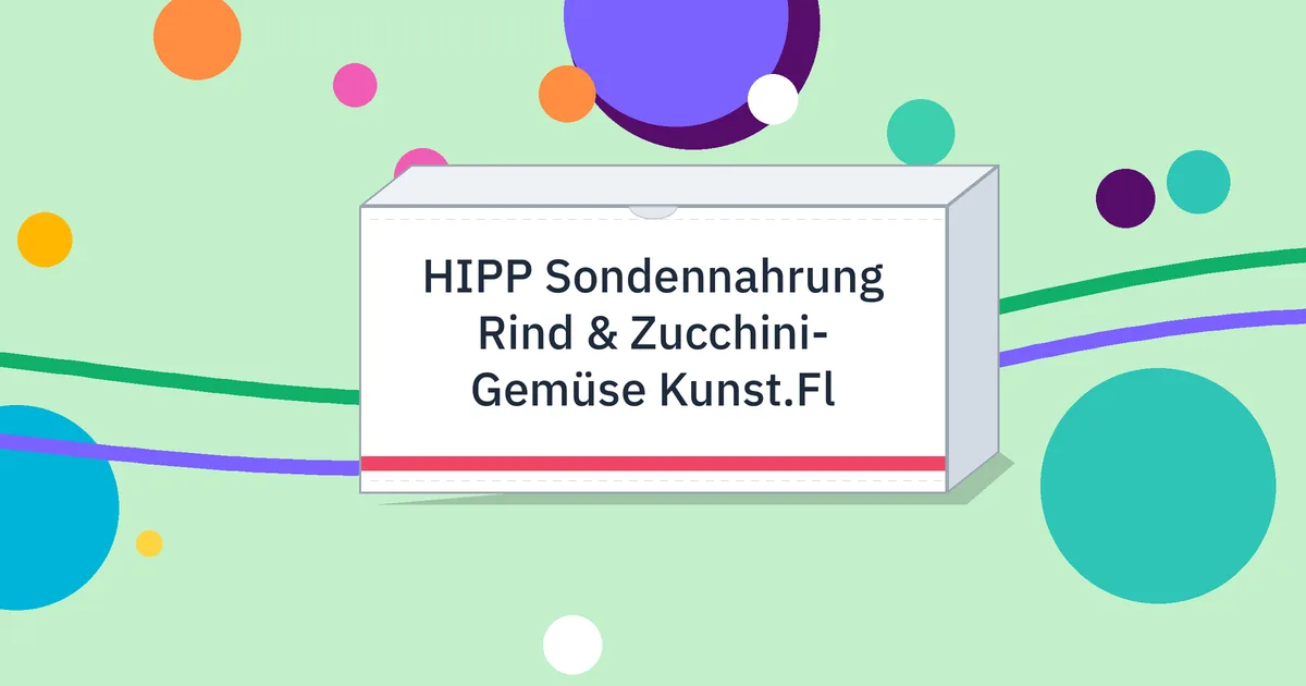 Symbolbild: Packung mit der Aufschrift HIPP Sondennahrung Rind & Zucchini-Gemüse Kunst.Fl (PZN 12896444) – Verfügbarkeit und Bezug in Apotheken in Frankfurt am Main