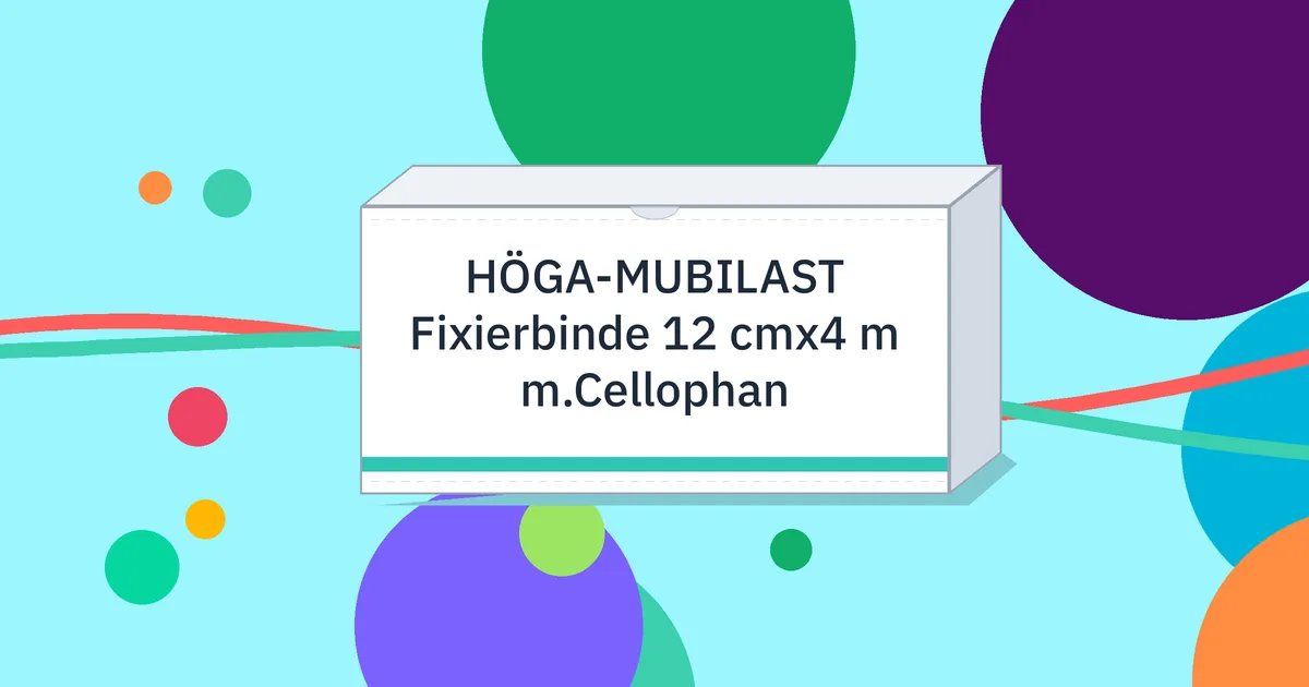 Symbolbild: Packung mit der Aufschrift HÖGA-MUBILAST Fixierbinde 12 cmx4 m m.Cellophan (PZN 04401546) – Verfügbarkeit und Bezug in Apotheken in Frankfurt am Main