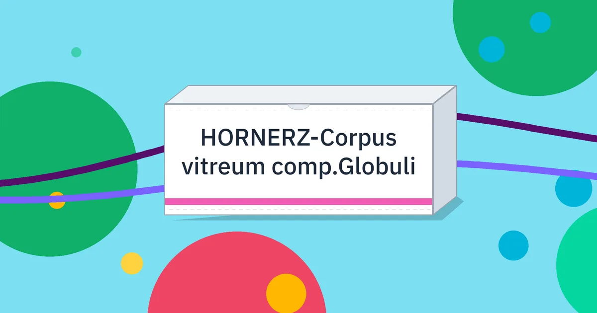 Symbolbild: Packung mit der Aufschrift HORNERZ-Corpus vitreum comp.Globuli (PZN 08786129) – Verfügbarkeit und Bezug in Apotheken in Frankfurt am Main