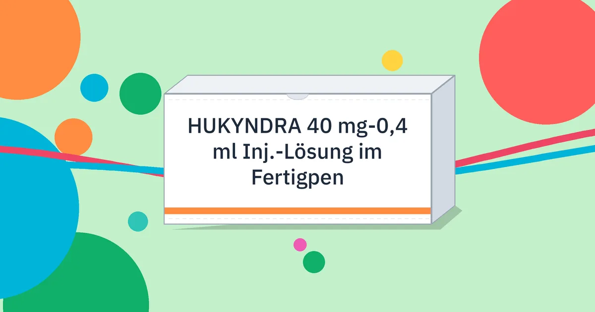 Symbolbild: Packung mit der Aufschrift HUKYNDRA 40 mg-0,4 ml Inj.-Lösung im Fertigpen (PZN 17554659) – Verfügbarkeit und Bezug in Apotheken in Frankfurt am Main