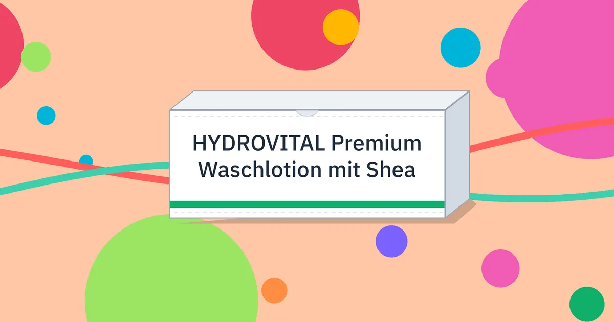Symbolbild: Packung mit der Aufschrift HYDROVITAL Premium Waschlotion mit Shea (PZN 18207351) – Verfügbarkeit und Bezug in Apotheken in Frankfurt am Main