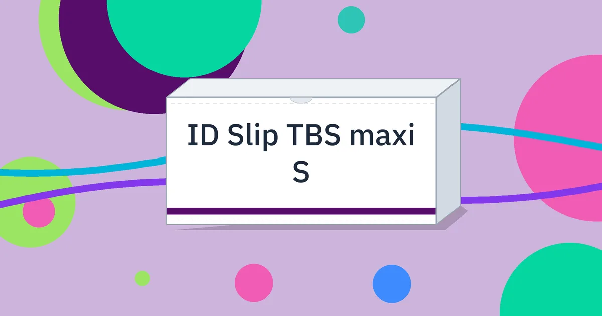 Symbolbild: Packung mit der Aufschrift ID Slip TBS maxi S (PZN 16626411) – Verfügbarkeit und Bezug in Apotheken in Frankfurt am Main
