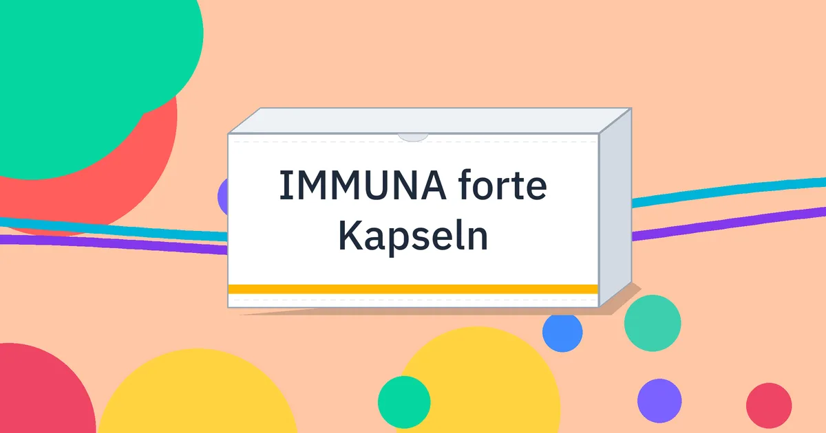 Symbolbild: Packung mit der Aufschrift IMMUNA forte Kapseln (PZN 19808319) – Verfügbarkeit und Bezug in Apotheken in Frankfurt am Main