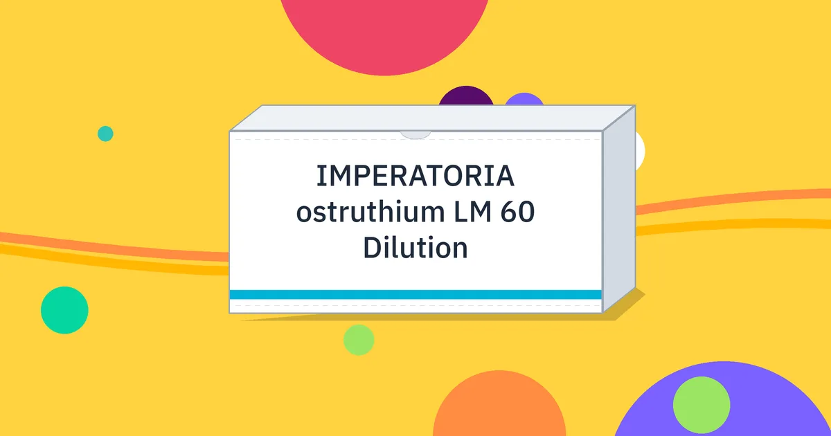 Symbolbild: Packung mit der Aufschrift IMPERATORIA ostruthium LM 60 Dilution (PZN 13559329) – Verfügbarkeit und Bezug in Apotheken in Frankfurt am Main