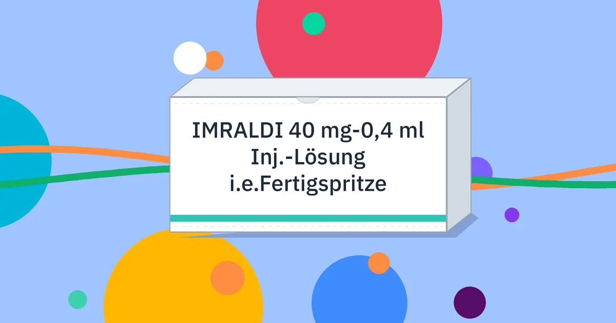 Symbolbild: Packung mit der Aufschrift IMRALDI 40 mg-0,4 ml Inj.-Lösung i.e.Fertigspritze (PZN 18677938) – Verfügbarkeit und Bezug in Apotheken in Frankfurt am Main