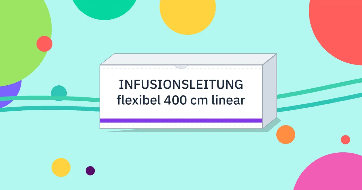 Symbolbild: Packung mit der Aufschrift INFUSIONSLEITUNG flexibel 400 cm linear (PZN 13425161) – Verfügbarkeit und Bezug in Apotheken in Frankfurt am Main