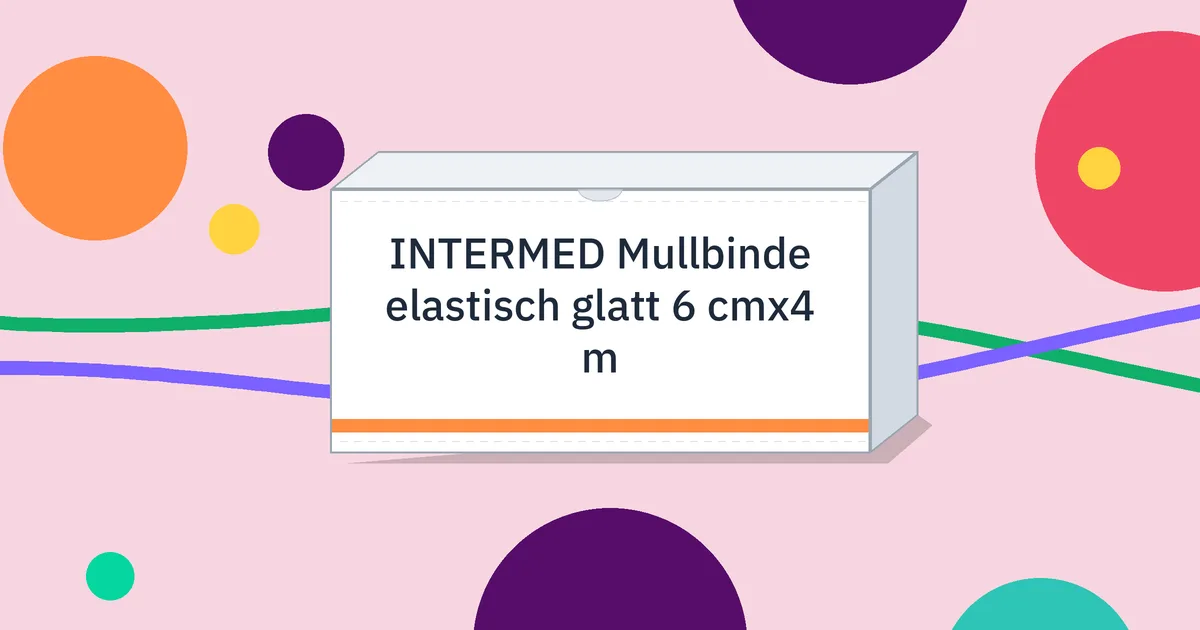 Symbolbild: Packung mit der Aufschrift INTERMED Mullbinde elastisch glatt 6 cmx4 m (PZN 02552152) – Verfügbarkeit und Bezug in Apotheken in Frankfurt am Main