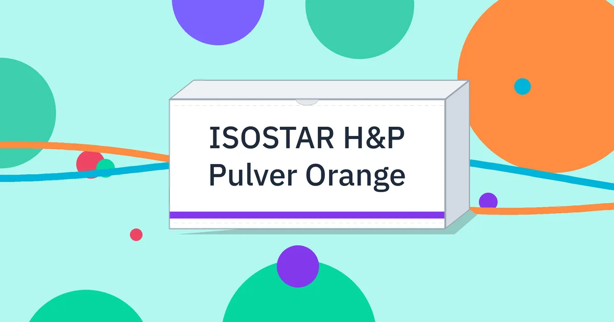 Symbolbild: Packung mit der Aufschrift ISOSTAR H&P Pulver Orange (PZN 14385015) – Verfügbarkeit und Bezug in Apotheken in Frankfurt am Main