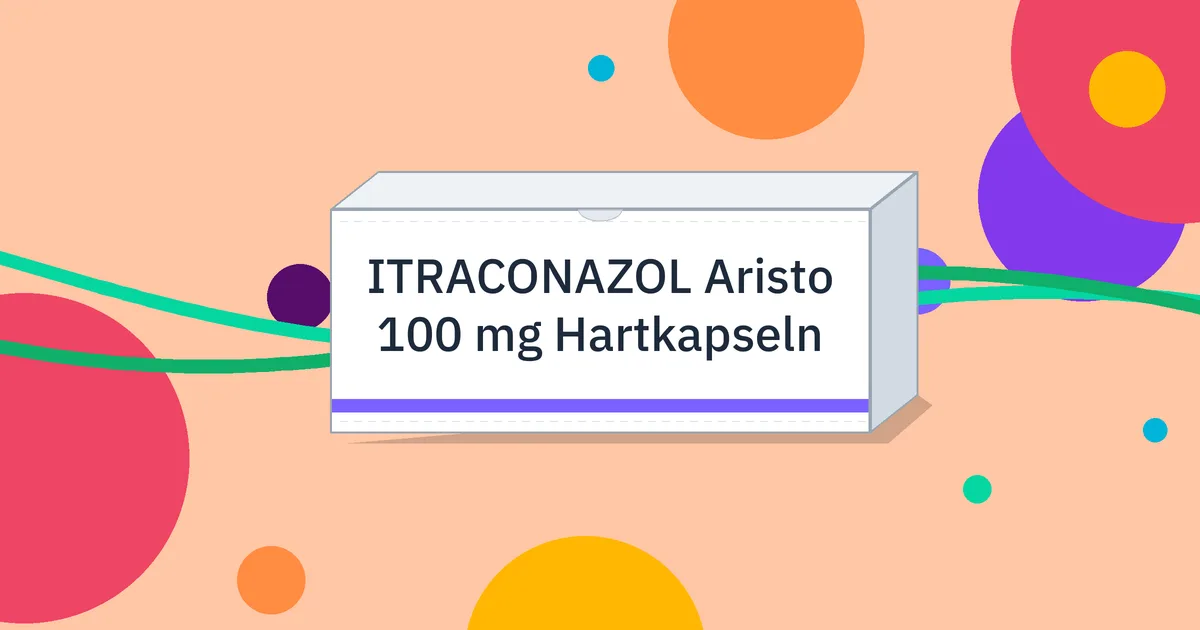 Symbolbild: Packung mit der Aufschrift ITRACONAZOL Aristo 100 mg Hartkapseln (PZN 09438181) – Verfügbarkeit und Bezug in Apotheken in Frankfurt am Main