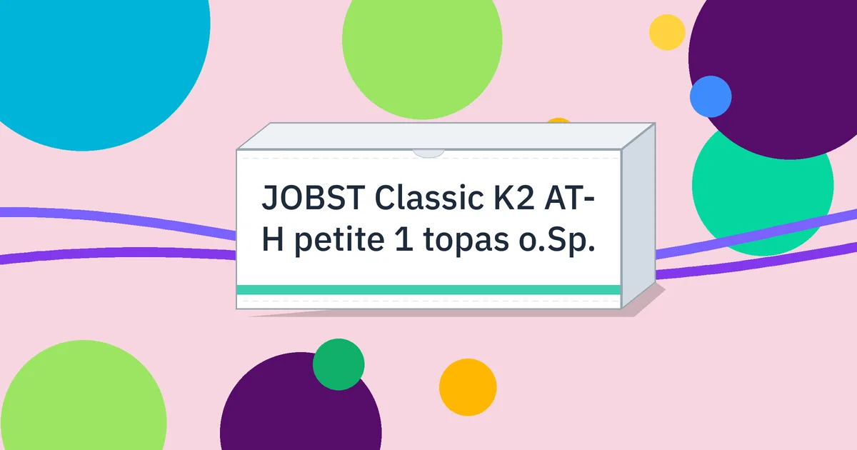 Symbolbild: Packung mit der Aufschrift JOBST Classic K2 AT-H petite 1 topas o.Sp. (PZN 13067810) – Verfügbarkeit und Bezug in Apotheken in Frankfurt am Main