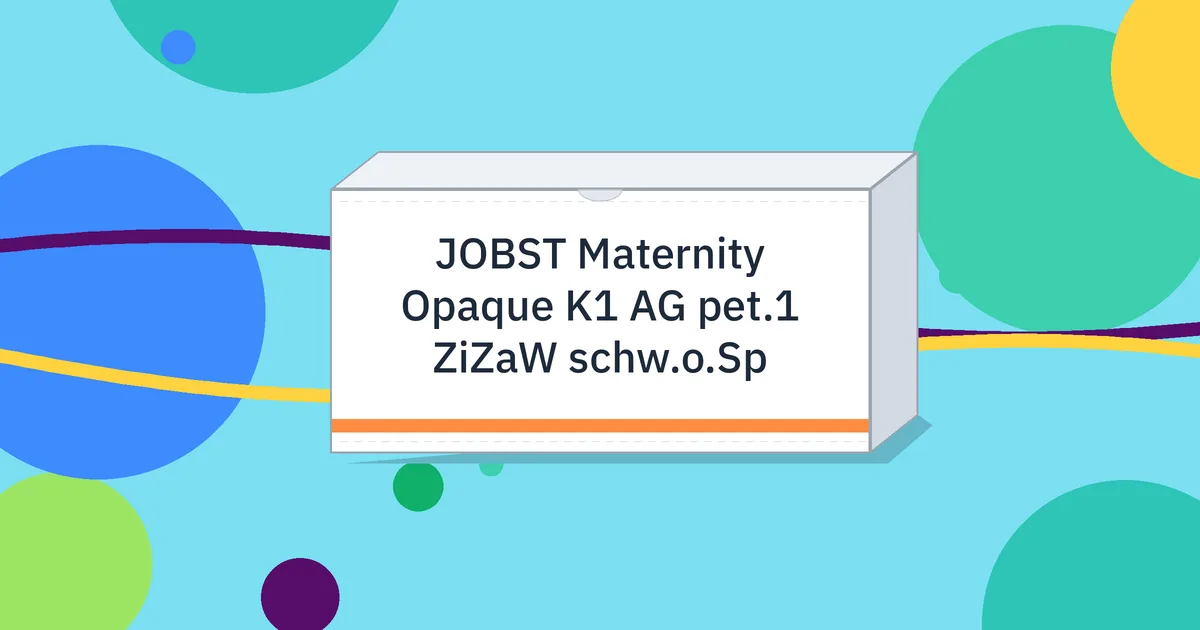 Symbolbild: Packung mit der Aufschrift JOBST Maternity Opaque K1 AG pet.1 ZiZaW schw.o.Sp (PZN 15852654) – Verfügbarkeit und Bezug in Apotheken in Frankfurt am Main