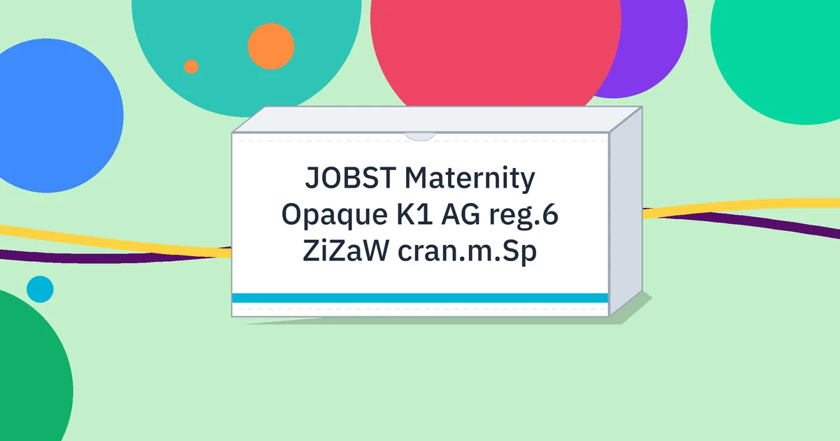 Symbolbild: Packung mit der Aufschrift JOBST Maternity Opaque K1 AG reg.6 ZiZaW cran.m.Sp (PZN 15857189) – Verfügbarkeit und Bezug in Apotheken in Frankfurt am Main