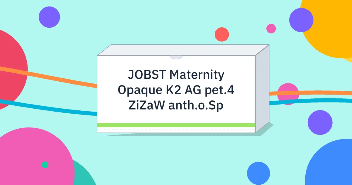 Symbolbild: Packung mit der Aufschrift JOBST Maternity Opaque K2 AG pet.4 ZiZaW anth.o.Sp (PZN 15856215) – Verfügbarkeit und Bezug in Apotheken in Frankfurt am Main
