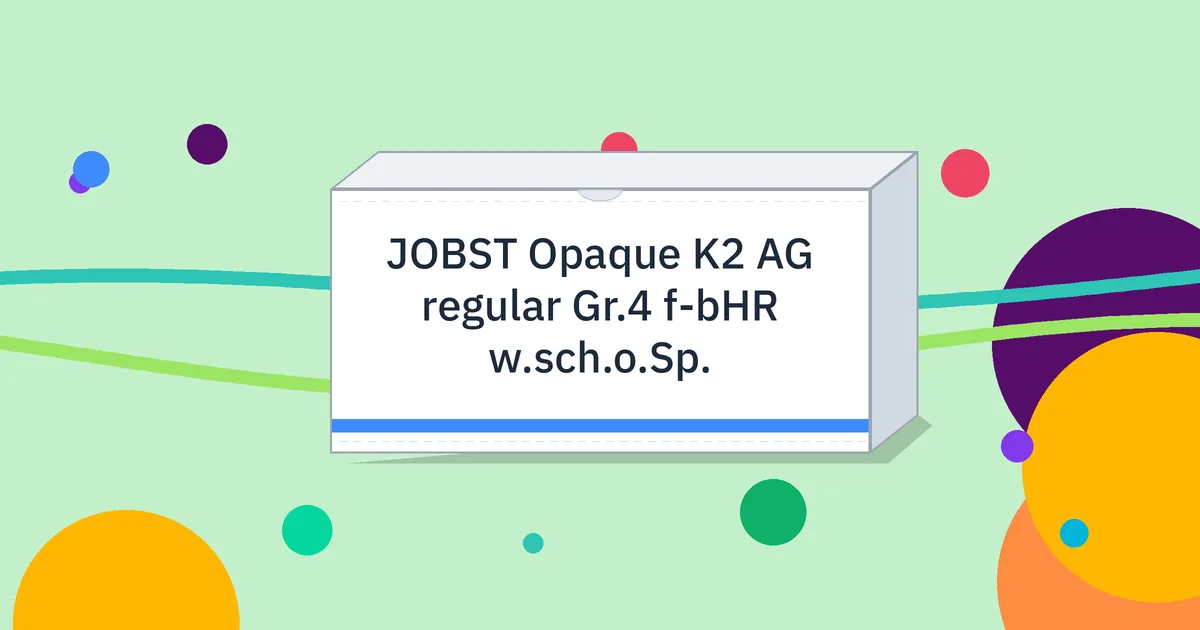 Symbolbild: Packung mit der Aufschrift JOBST Opaque K2 AG regular Gr.4 f-bHR w.sch.o.Sp. (PZN 11254123) – Verfügbarkeit und Bezug in Apotheken in Frankfurt am Main