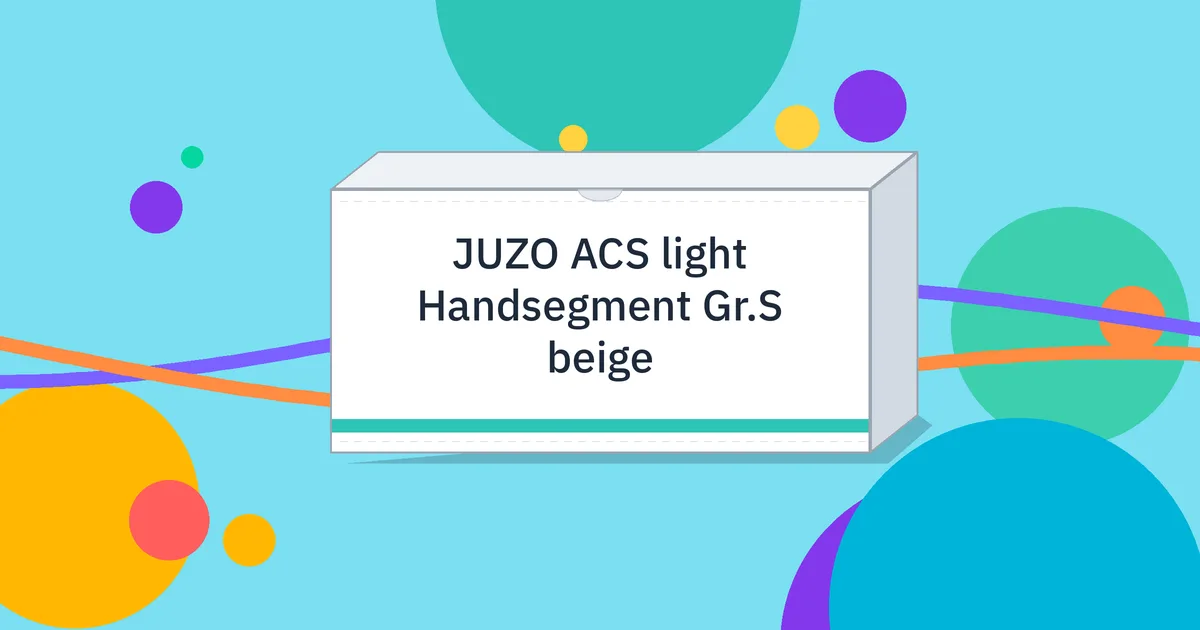 Symbolbild: Packung mit der Aufschrift JUZO ACS light Handsegment Gr.S beige (PZN 13885170) – Verfügbarkeit und Bezug in Apotheken in Frankfurt am Main