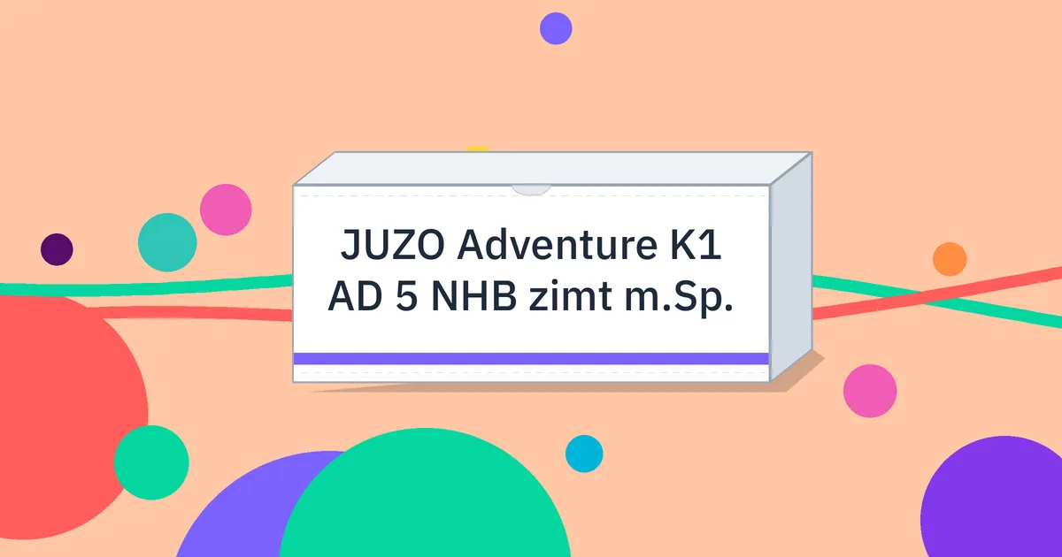 Symbolbild: Packung mit der Aufschrift JUZO Adventure K1 AD 5 NHB zimt m.Sp. (PZN 16491690) – Verfügbarkeit und Bezug in Apotheken in Frankfurt am Main