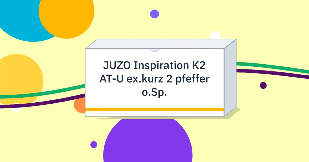 Symbolbild: Packung mit der Aufschrift JUZO Inspiration K2 AT-U ex.kurz 2 pfeffer o.Sp. (PZN 14929981) – Verfügbarkeit und Bezug in Apotheken in Frankfurt am Main
