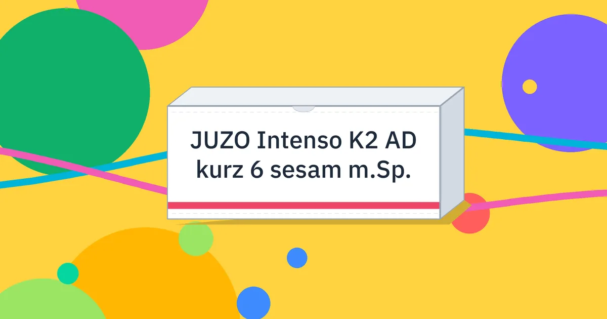 Symbolbild: Packung mit der Aufschrift JUZO Intenso K2 AD kurz 6 sesam m.Sp. (PZN 18607470) – Verfügbarkeit und Bezug in Apotheken in Frankfurt am Main