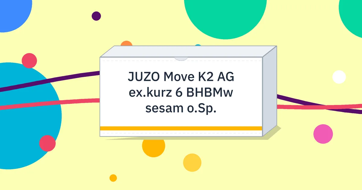 Symbolbild: Packung mit der Aufschrift JUZO Move K2 AG ex.kurz 6 BHBMw sesam o.Sp. (PZN 18534831) – Verfügbarkeit und Bezug in Apotheken in Frankfurt am Main