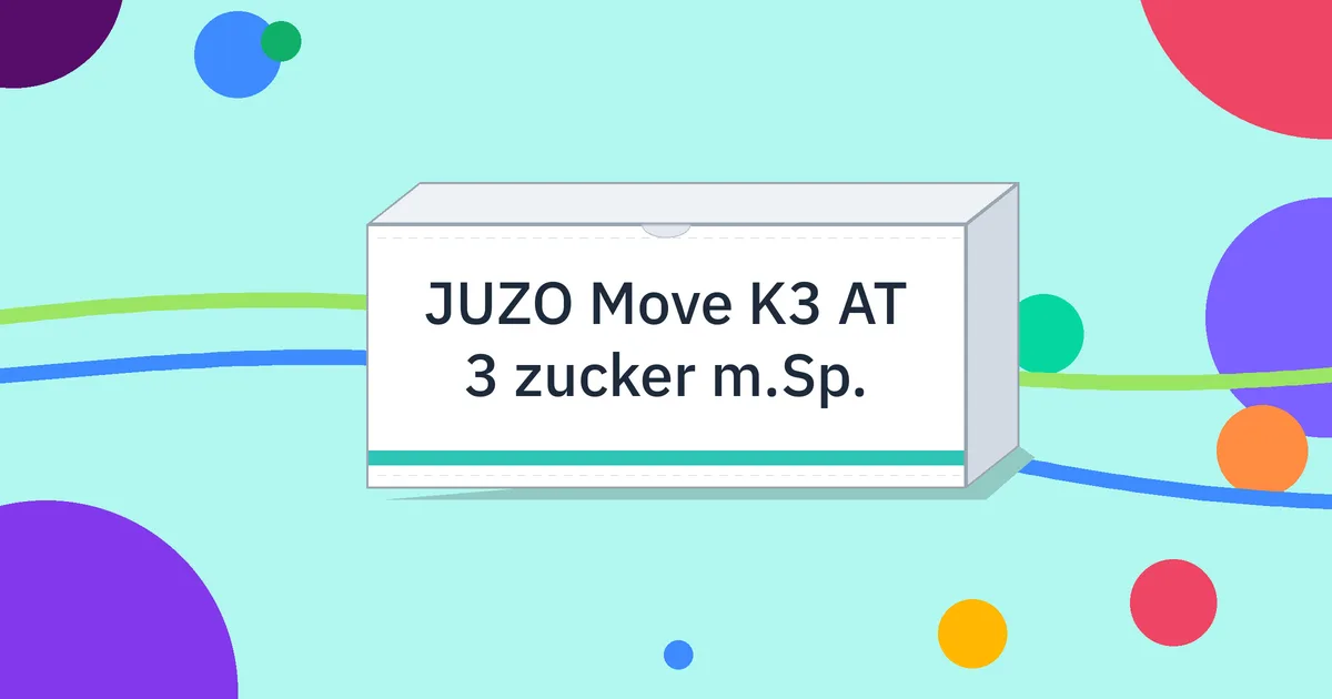 Symbolbild: Packung mit der Aufschrift JUZO Move K3 AT 3 zucker m.Sp. (PZN 20676722) – Verfügbarkeit und Bezug in Apotheken in Frankfurt am Main