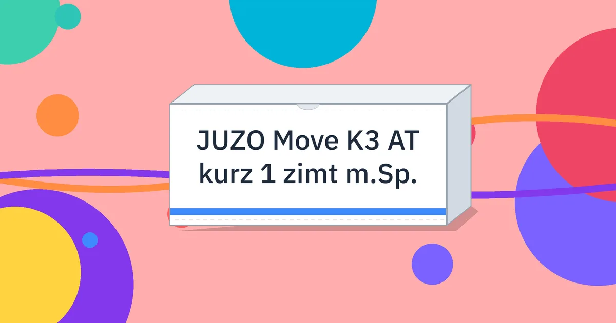 Symbolbild: Packung mit der Aufschrift JUZO Move K3 AT kurz 1 zimt m.Sp. (PZN 20683001) – Verfügbarkeit und Bezug in Apotheken in Frankfurt am Main