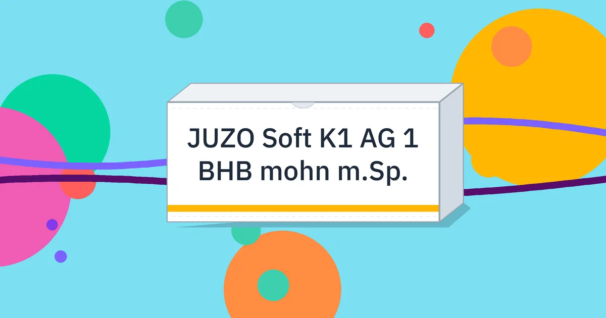 Symbolbild: Packung mit der Aufschrift JUZO Soft K1 AG 1 BHB mohn m.Sp. (PZN 14821077) – Verfügbarkeit und Bezug in Apotheken in Frankfurt am Main