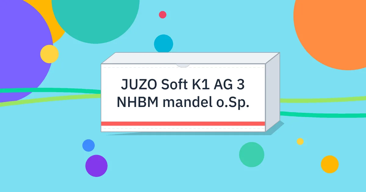 Symbolbild: Packung mit der Aufschrift JUZO Soft K1 AG 3 NHBM mandel o.Sp. (PZN 14995624) – Verfügbarkeit und Bezug in Apotheken in Frankfurt am Main
