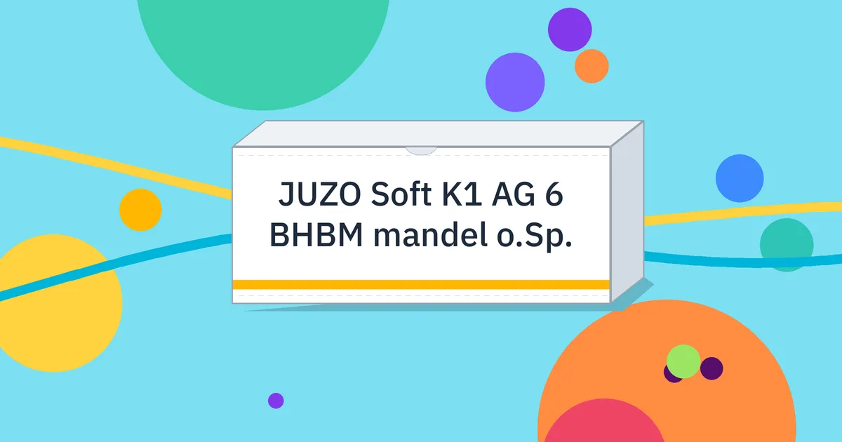 Symbolbild: Packung mit der Aufschrift JUZO Soft K1 AG 6 BHBM mandel o.Sp. (PZN 14857187) – Verfügbarkeit und Bezug in Apotheken in Frankfurt am Main