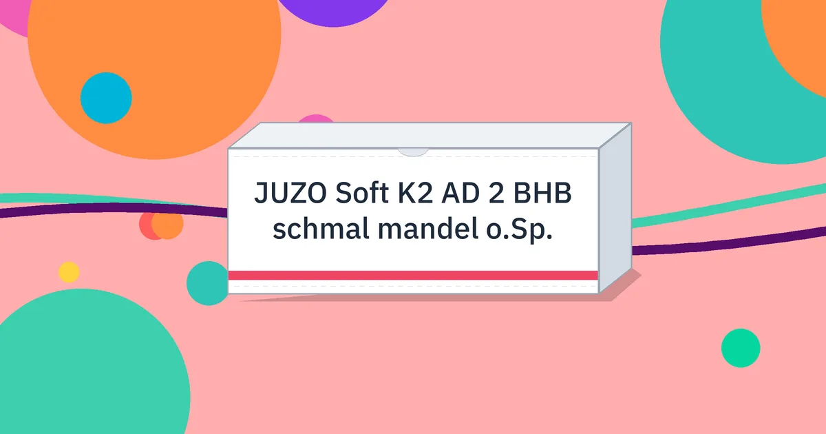 Symbolbild: Packung mit der Aufschrift JUZO Soft K2 AD 2 BHB schmal mandel o.Sp. (PZN 15467212) – Verfügbarkeit und Bezug in Apotheken in Frankfurt am Main